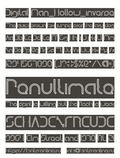 digital man hollow inverse font