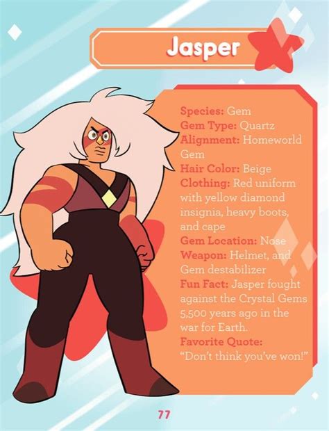 Jaspers Description Guide To The Crystal Gems Steven Universe Quotes Jasper Steven Universe
