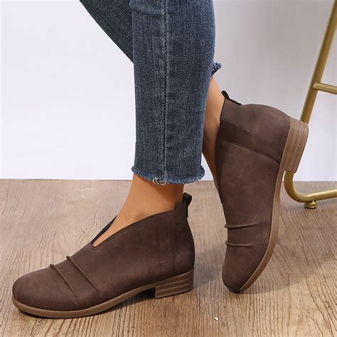Akiihool Women Ankle Boots Comfort Womens Ankle Boots Slip On Cutout