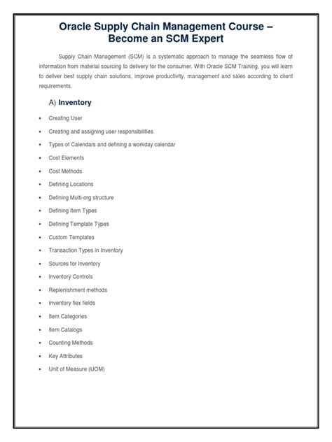 Oracle Supply Chain Management Total Steps Pdf Supply Chain