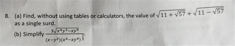 solved 8 a find without using tables or calculators the value of