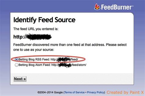 how to create rss feed for a blog using feedburner site