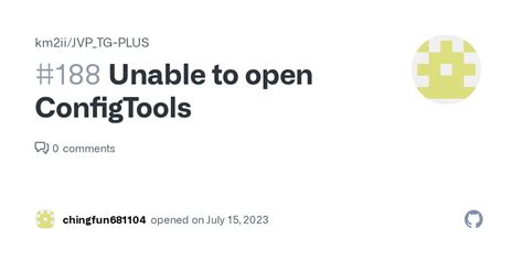 Unable To Open ConfigTools Issue 188 Km2ii JVP TG PLUS GitHub