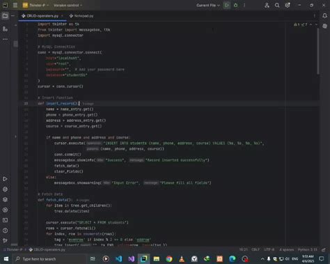 Python Mysql Crud Tkinter Databaseapp Pythonprojects Abilashan