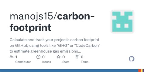 Github Manojs15carbon Footprint Calculate And Track Your Projects