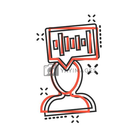 Voice Recognition Icon In Comic Style Authentication Sound Vector Cartoon Illustration On White