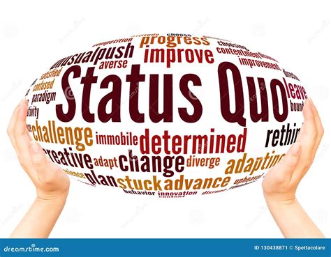 Status Quo Word Cloud Hand Sphere Concept Stock Illustration