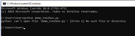 issue python can t open file demo toolbox py [errno 2] no such