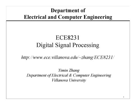 Sampling Of The Continuous Time Signals In Digital Signal Process Ece 8231 Docsity