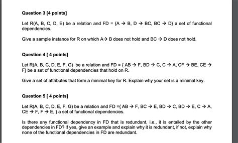 Solved Question Points Let R A B C D E Be A Chegg Com