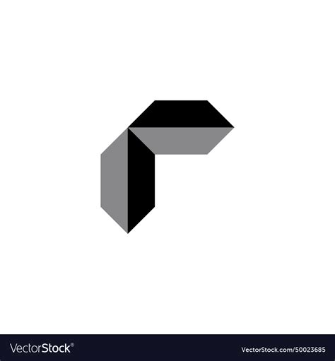 Letter R Fold Geometric Symbol Simple Logo Vector Image