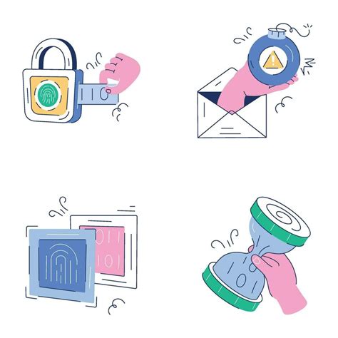 Programming And Authentication Doodle Mini Illustrations 36156474