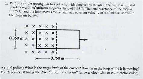 solved part of a single rectangular loop of wire with dimensions shown
