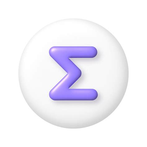 Premium Vector Math 3d Icon Purple Sum Sign On White Round Button 3d