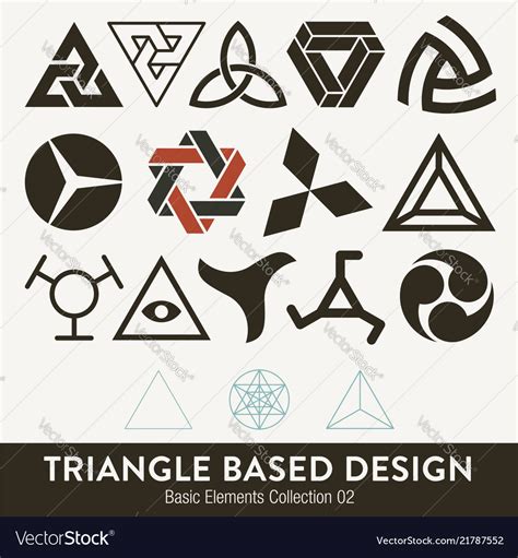 Basic Element Collection Triangle Based Design Vector Image