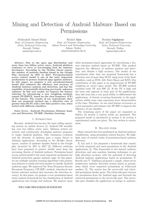 Pdf Mining And Detection Of Android Malware Based On Permissions