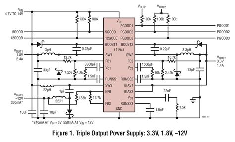 Typical Application For Lt1941 Triple Monolithic Switching Regulator