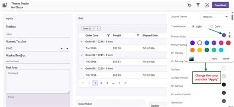 Theme Studio In Blazor Custom Themes Syncfusion