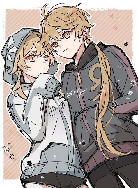 Aether And Lumine In Casual Attire By Ituki Gnsn R Aethermains