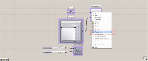 Grasshopper How To Use The Evaluate Surface To Obtain Information At A