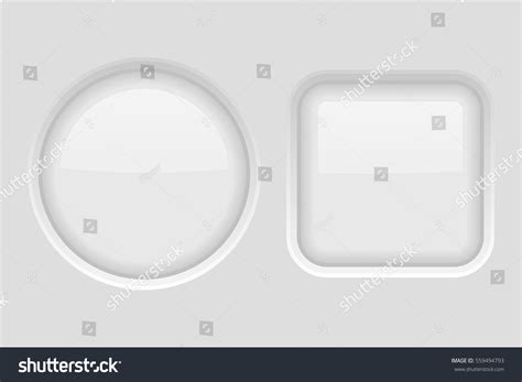 Round Square Buttons Set White Plastic Stock Vector Royalty Free 559494793 Shutterstock