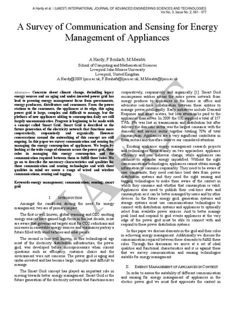 1 Ijaest Volume No 3 Issue No 2 A Survey Of Communication And Sensing For Energy Management Of