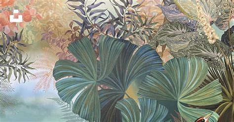 새와 식물이 있는 열대 지방의 풍경을 그린 그림 사진 Unsplash의 무료 땅 이미지