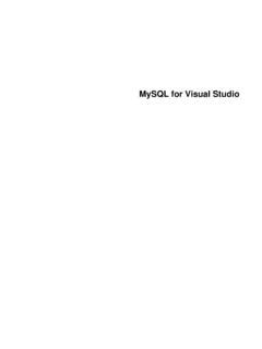 MySQL For Visual Studio Mysql For Visual Studio Pdf PDF4PRO