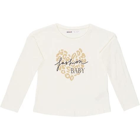 Buy Minoti Girls Basic Fashion Graphic Long Sleeve Top Cream
