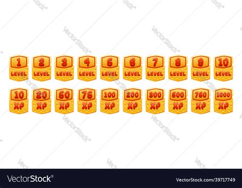 Set Of Cheese Game Level Ui Icons Score Experience