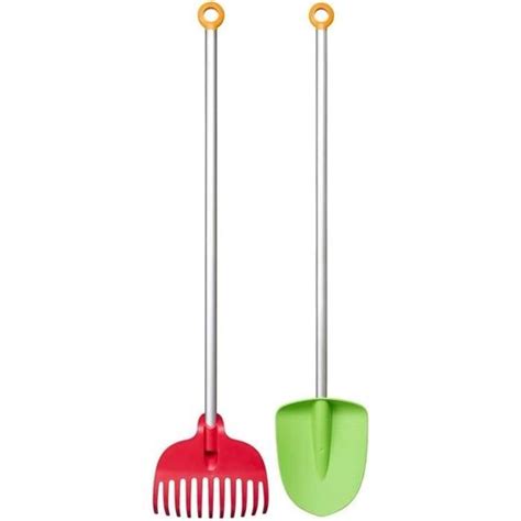 Bêche Et Râteau À Feuilles Pour Enfants Set 2 En 1 Longueur 88 Cm