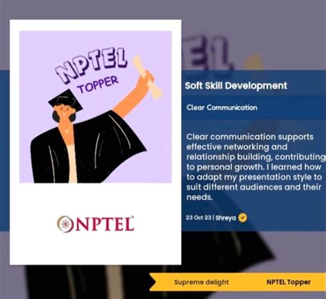 Shreya On Linkedin Nptel Iitkharagpur Top1percent Newbeginnings