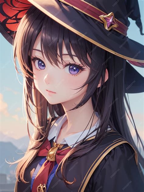 Premium Ai Image Anime Witch Girl For Mobile Wallpaper