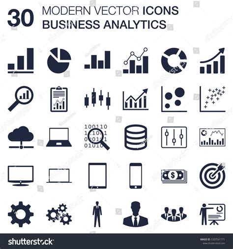 Conjunto De Iconos De Business Analytics Vector De Stock Libre De