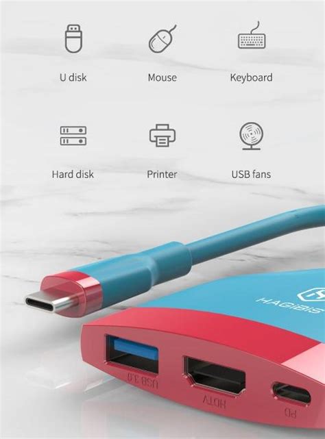 Switch Dock Portátil Hub Adaptador em com HDMI K