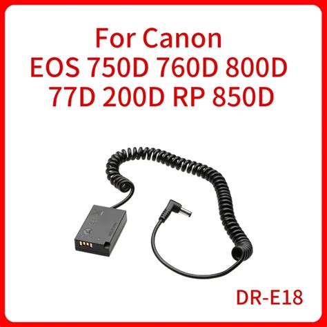 Dr E18 Charger For Canon 750d 760d 77d 800d 77d Rp 850d M3 M5 M6 Camera
