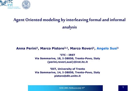 Ppt Agent Oriented Modeling Integrating Formal And Informal Analysis