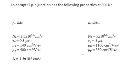 Solved Calculate The Reverse Saturation Current Due To