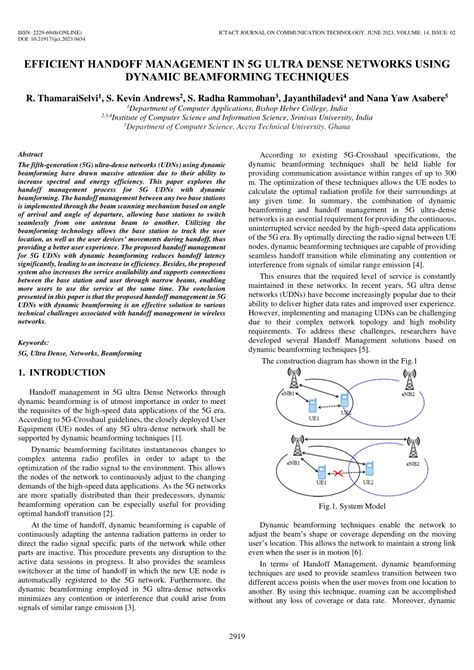 Pdf Efficient Handoff Management In 5g Ultra Dense Networks Using