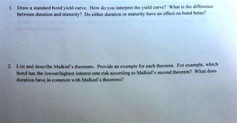Solved Draw A Standard Bond Yield Curve How Do You Interpret The