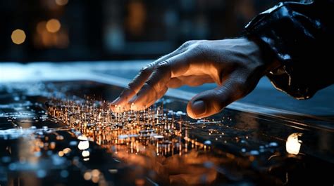premium ai image hands of robot and human touching on big data