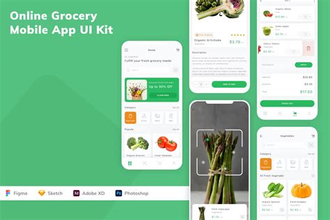 在线杂货移动应用程序 Ui 套件 魔棒网 在线杂货移动应用程序 Ui 套件 魔棒网