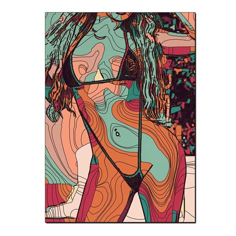 Abstract Nordic Sexy Women Wallpaper Print Canvas Painting Nude Lover Body Sex Robot Poster Room