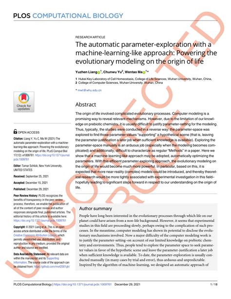 Pdf The Automatic Parameter Exploration With A Machine Learning Like