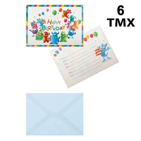 Покана за рожден ден Балони с включени пликове 6 бр в опаковка Mb