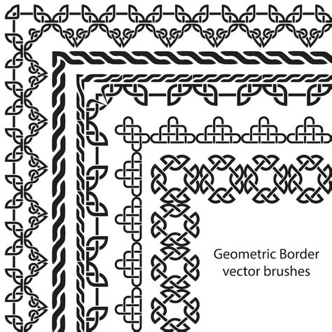 Premium Vector Pattern Border Celtic And Geometric Vector Brush