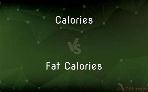 Calories Vs Fat Calories Whats The Difference