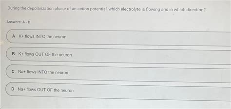 Solved During The Depolarization Phase Of An Action