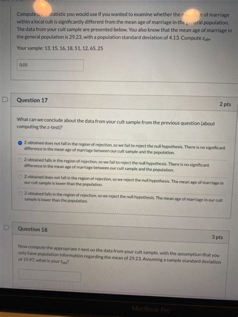 Solved Now Compute The Appropriate T Test On The Data From Chegg Com