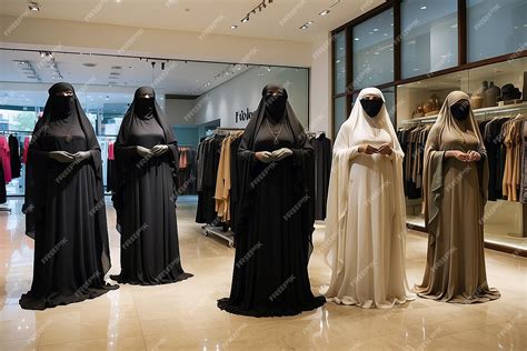 Black Traditional Muslim Women Dresses On Display In A Retail Shop For